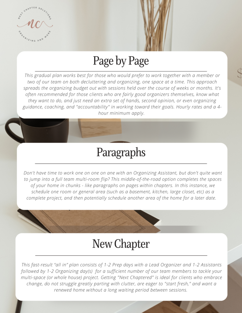 Organizing Options - Next Chapter Solutions WNY